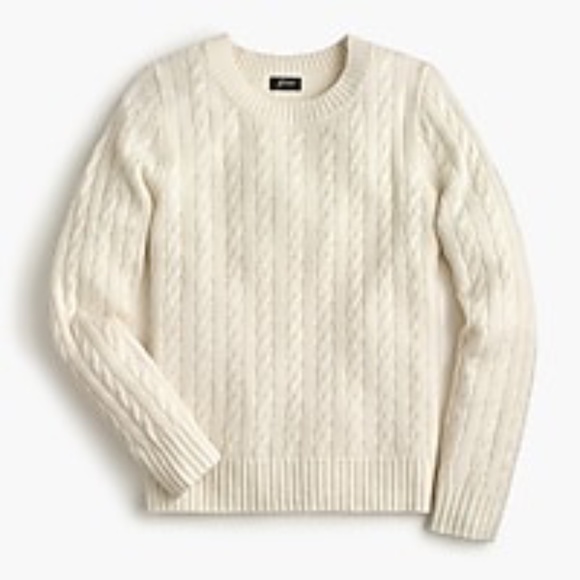 J. Crew | Sweaters | Cable Crewneck Sweater In Everyday Cashmere | Poshmark